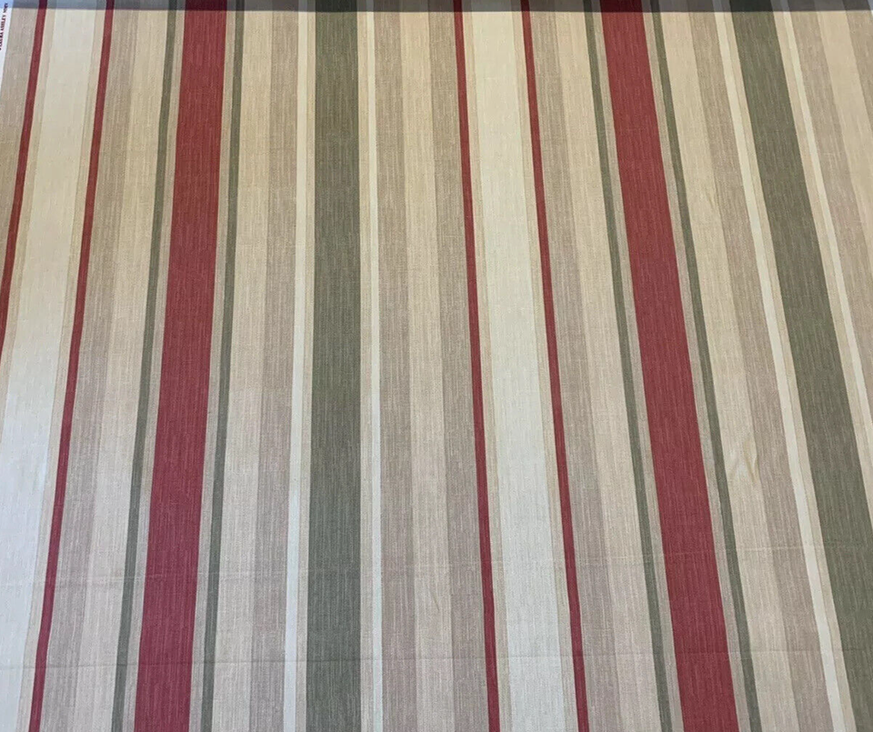 Laura Ashley Awning Stripe Raspberry Lichen Curtain Fabric SOLD PER ...
