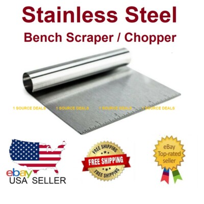 Stainless Steel Bench Scraper / Chopper With Ruler Must Have In Your ...