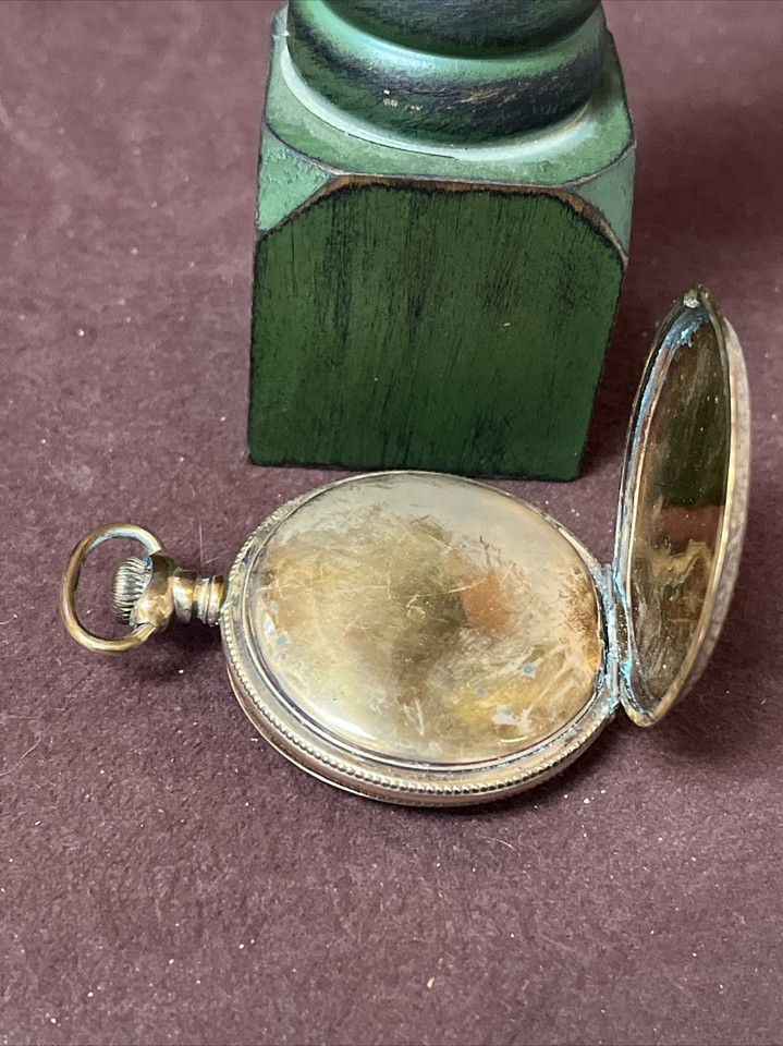 Vintage Elgin Pocket Watch With Monitor Floral Engraved Gold Filled ...