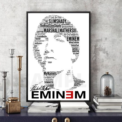 Eminem Slim Shady Portrait in songs Hip-Hop Rap Collectable/Gift ...