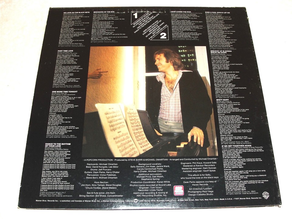 Kerry Chater "Part Time Love" 1977 Soft Rock LP, Nice NM!, Orig Warner ...