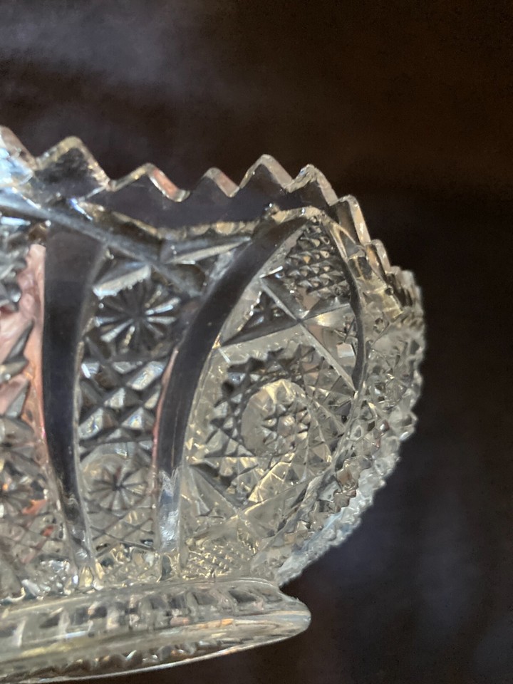 Vintage 4.5" Imperial Glass Daisy Scalloped Sawtooth Edge Dish | eBay