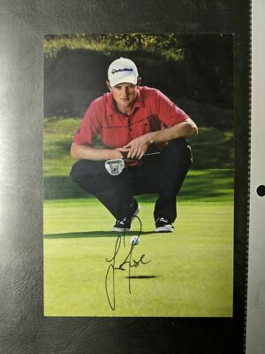 JUSTIN ROSE AUTOGRAPH 4X6 PHOTO CARD 2021 MASTERS AUTO SIGNED RC ROOKIE ...