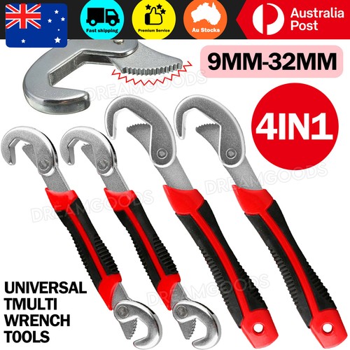 4X Universal Wrench Set Quick Snap N Grip & Spanner Adjustable Multi ...