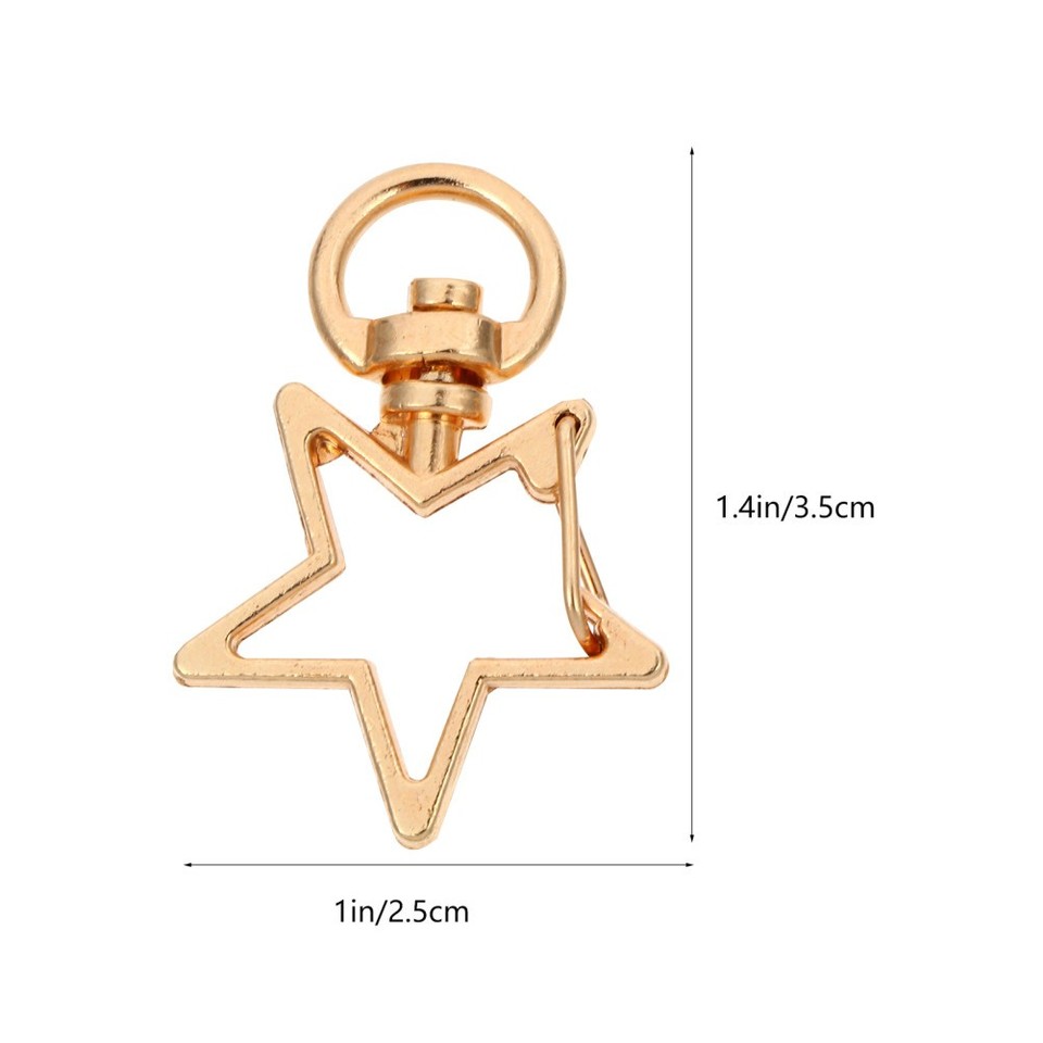 10 Pcs Metal Key Chain Star Charm Keychain Jewelry Making Supplies for ...