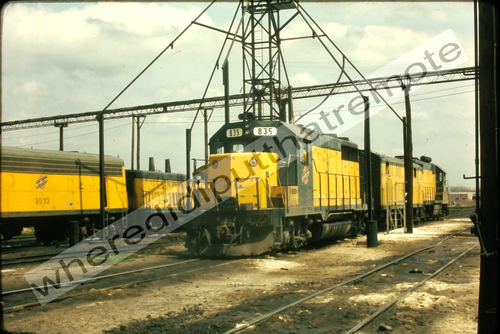 Original Slide Chicago & Northwestern CNW 835 EMD GP35 Proviso ILL 4-20 ...