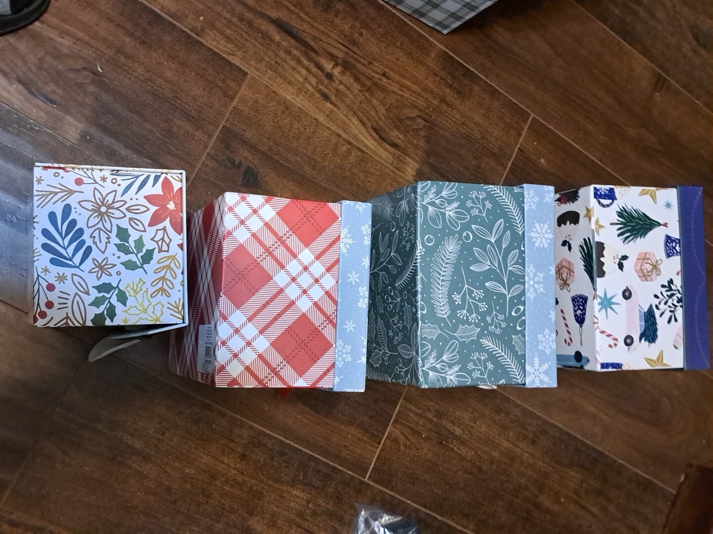 Christmas Nesting Gift Boxes Lidded Nested Box Set 4 Sizes Stackable | eBay