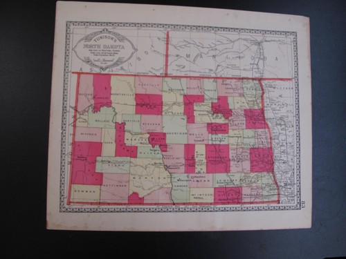 Tunison's South North Dakota Tunison 1889 Hand Color 2 Maps Map Single ...