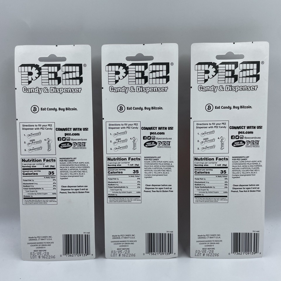 PEZ Candy & Dispenser BITCOIN Limited Edition Only 30,000 Made (LOT OF ...