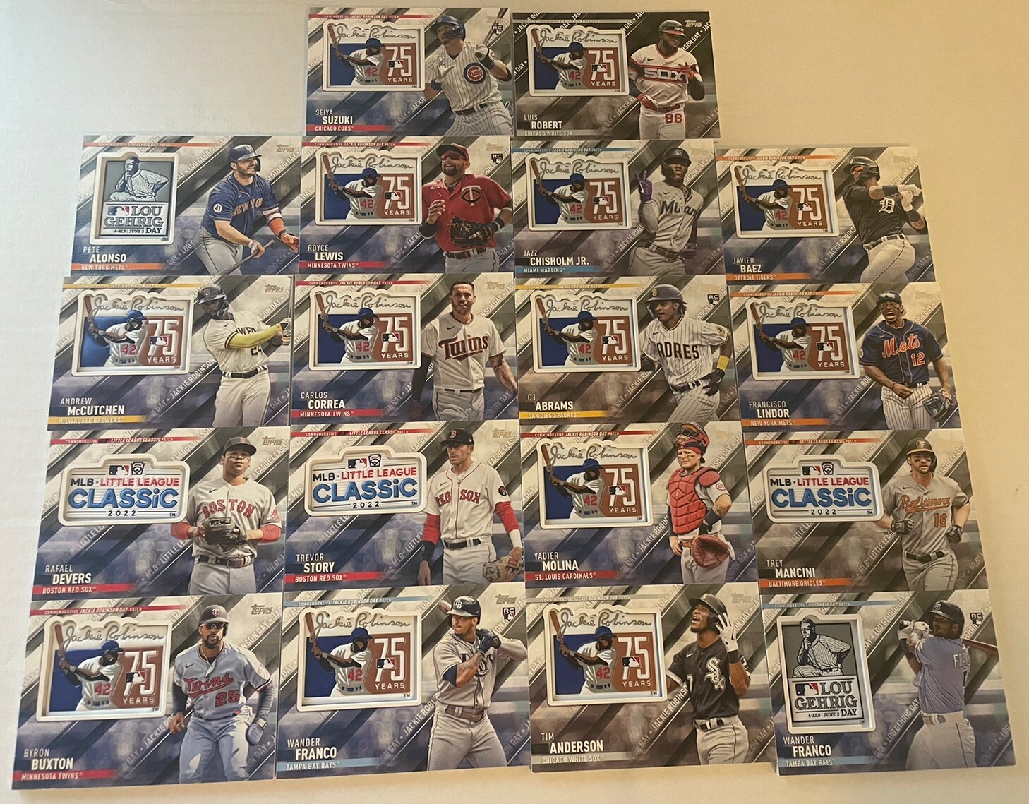 2022 TOPPS UPDATE lot of 18 SPECIAL EVENT COMMEMORATIVE PATCH CARD ...