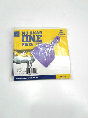 DataMars Z-Tags 9053607 No Snag 1 Piece Tag Z1 Cow & Bull Blank Purple ...