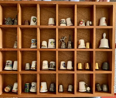 vintage thimble collection with display case | eBay