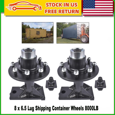 Pair Upgraded 8 x 6.5 Lug Superior Shipping Container Wheels,Bolt-on ...