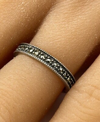 Judith Jack Marcasite Sterling Silver Eternity Band Ring Size 6 FZ | eBay