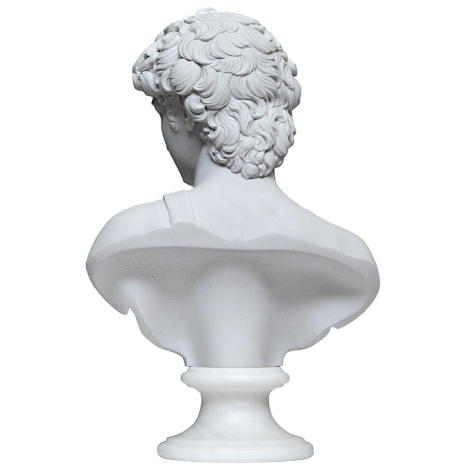 David Bust By Michelangelo Marble Sculpture With Alabaster Base H 35Cm ...
