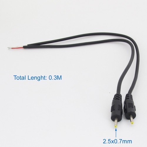 4pcs 30cm/1ft DC Power Cable 2.5x0.7mm DC Tip Male Plug Straight CCTV ...