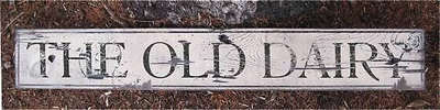 THE OLD DAIRY SIGN - Rustic Painted Wooden Sign HUGE | eBay