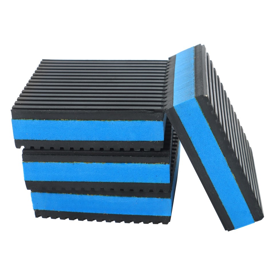 3"x3"x7/8" Vibration Control Pads 8 Pack Ribbed Rubber Design | eBay