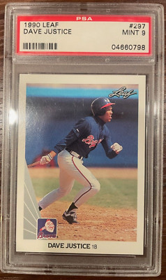 1990 Leaf Dave David Justice PSA Mint 9 | eBay