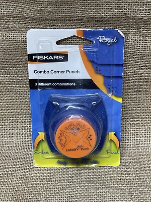Fiskars Royal Combo Corner Punch & Emboss Punch - New! | eBay