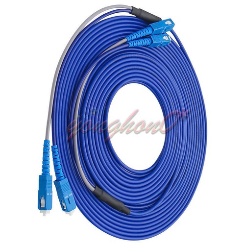 15M Armored Cable SC to SC SM 9/125 Duplex Fiber Patch Cord | eBay