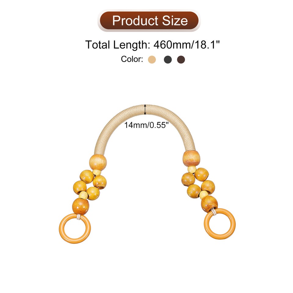 18.1"Wooden Beaded Bag Handles Purse Handle Replacement 6Pcs Mixed ...