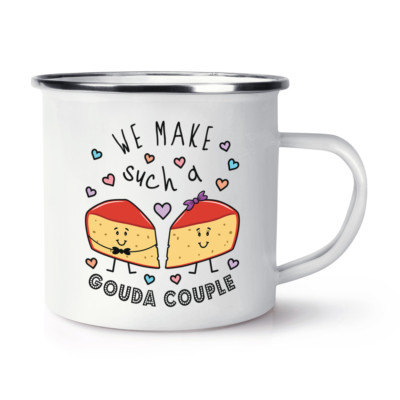 We Make Such A Gouda Couple Retro Enamel Mug Cup - Cheese Joke ...
