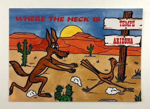 Where the Heck is Tempe Arizona AZ Coyote Road Runner Tourist Humor ...