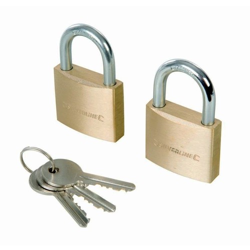 Keyed Alike Padlocks 40mm 2pk Steel Cylinder Security Home Garage Bike ...
