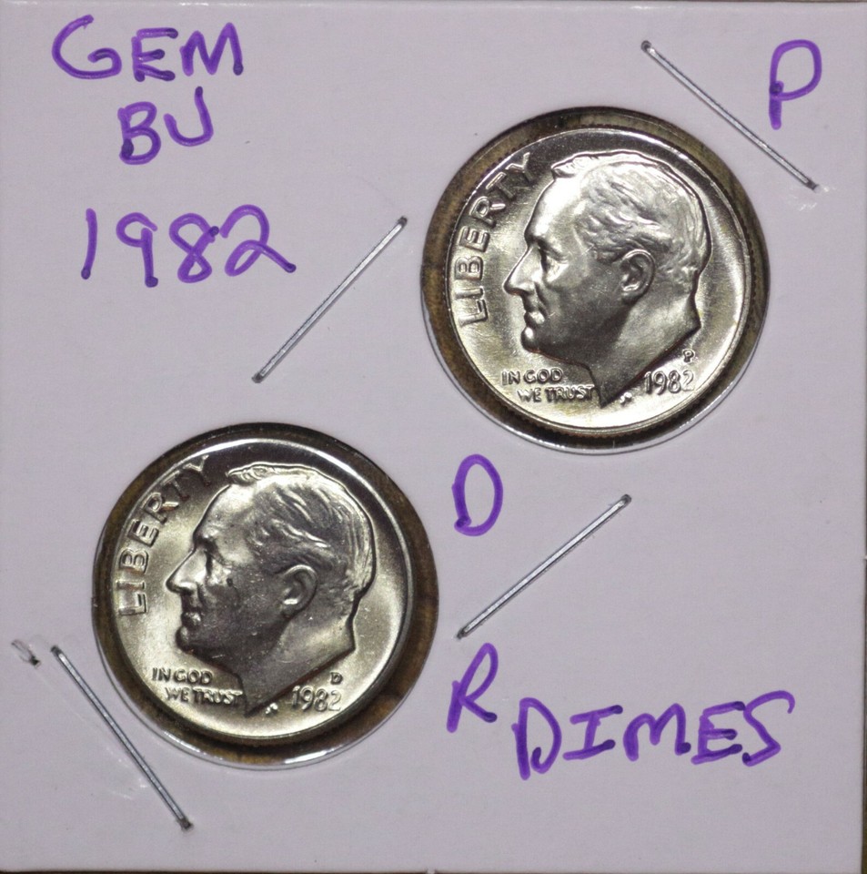 1982 P&D & 1983 P&D Roosevelt Dime Choice BU US (4 Coins) | eBay