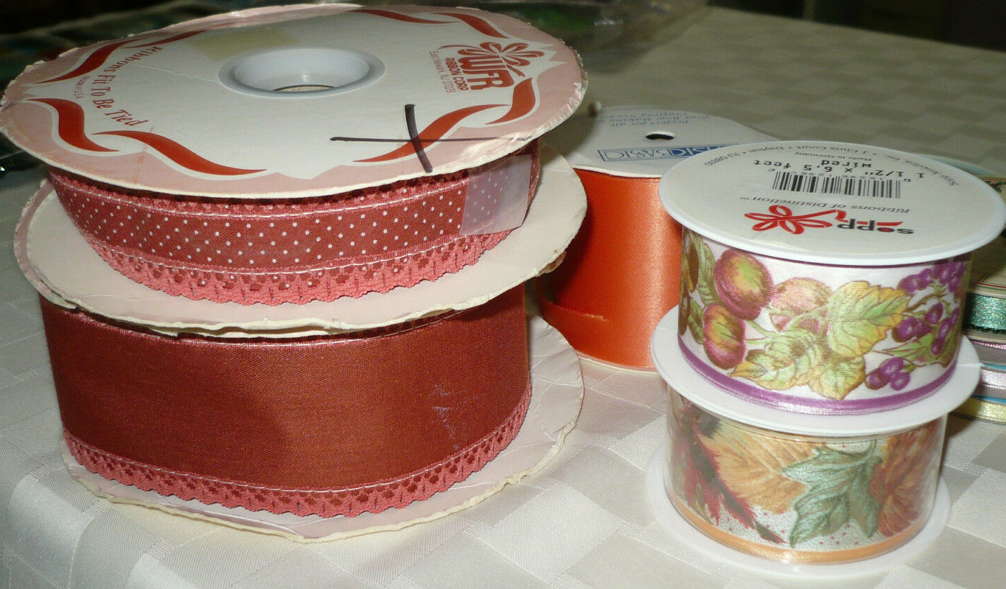 Craft Ribbon Lot 32 Rolls,Offray, Berwick WFR SOPP Vintage Christmas ...