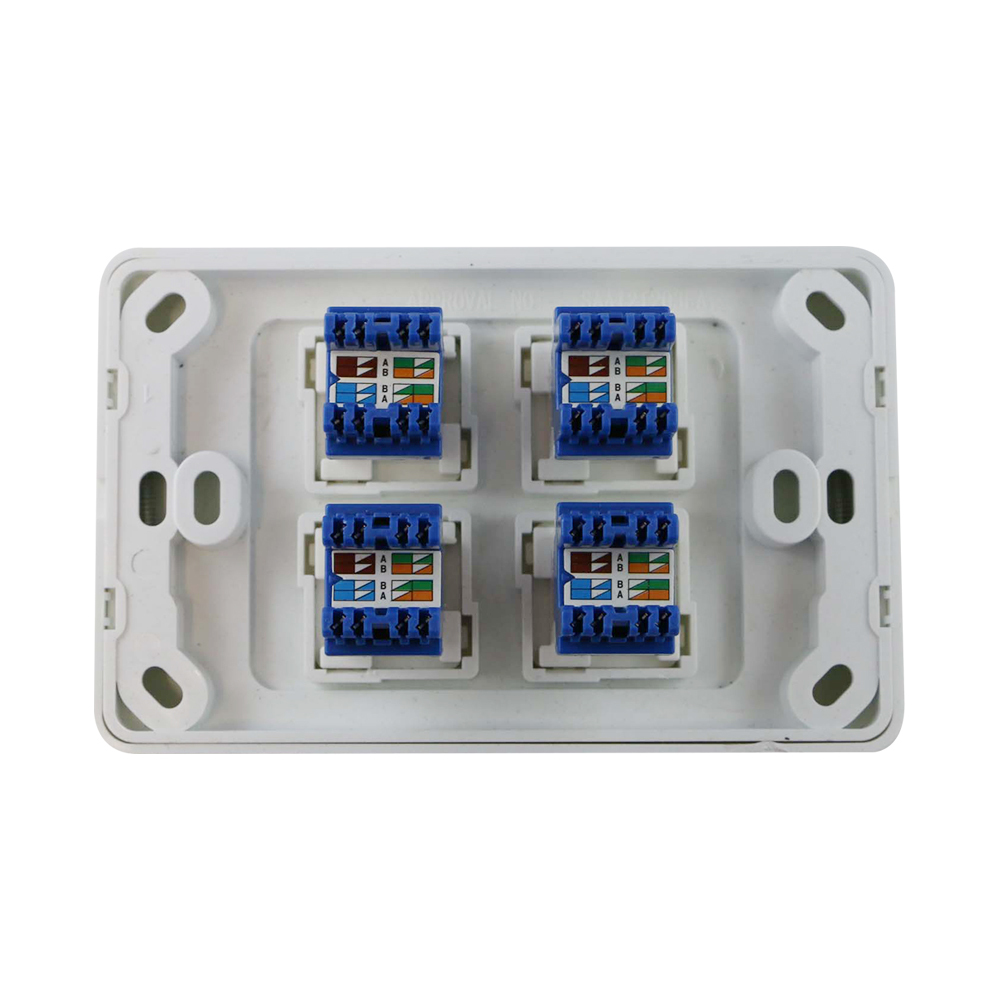 4 Gang Wall Plate Wallplate Clipsal Style 1 RJ45 Cat 6 Data Network LAN ...