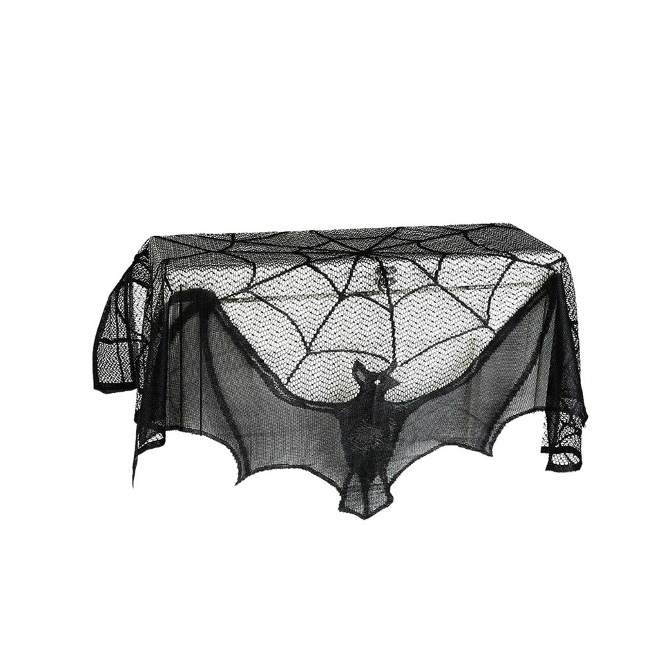 Black Lace Bat Halloween Props Spooky Party Scary Indoor Decorations ...
