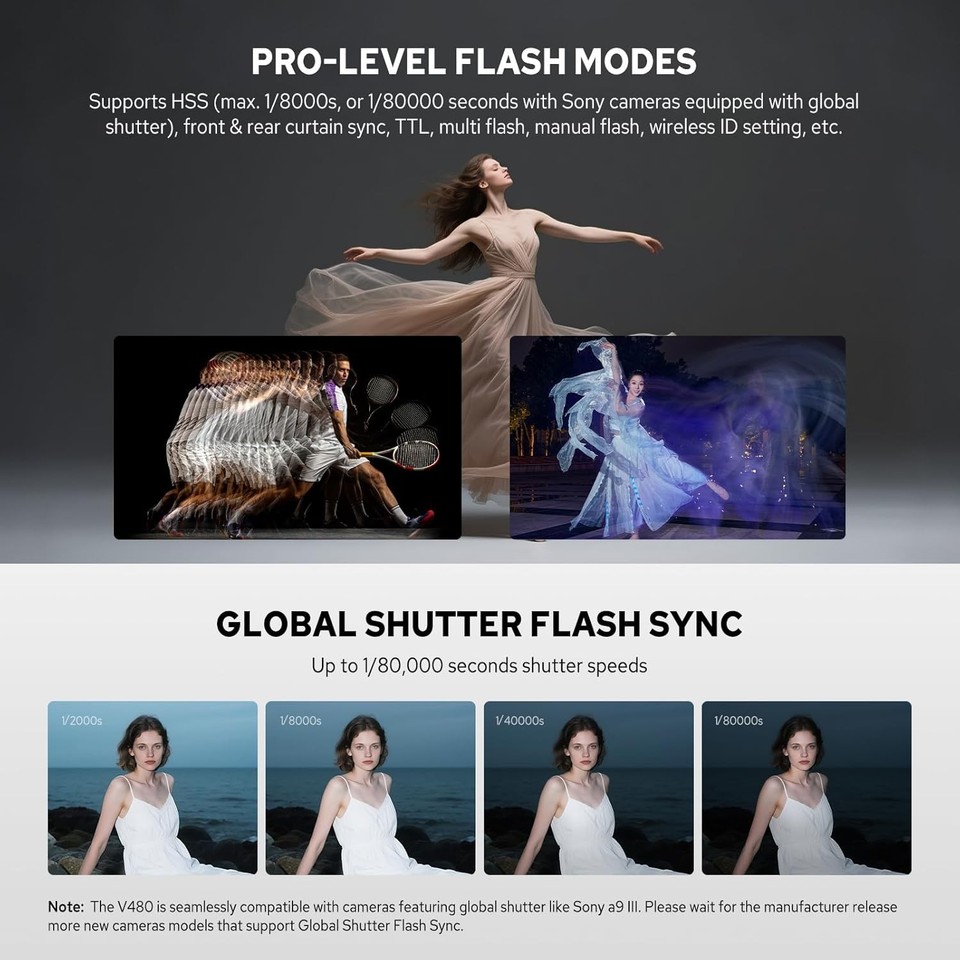Godox V480 TTL HSS Camera Flash Light Speedlite for Canon Sony Nikon ...