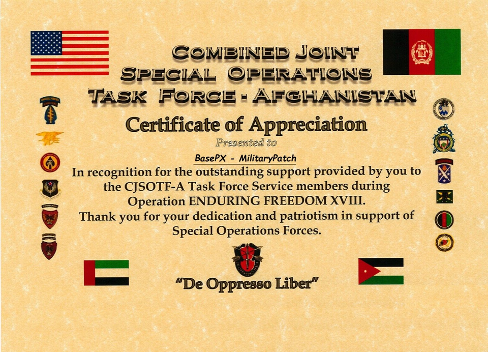 ISAF CJSOTF-A KANDAHAR ODA DAESH BASHER 1"x 2" vêlkrö 2-TAB: SPARTA ...