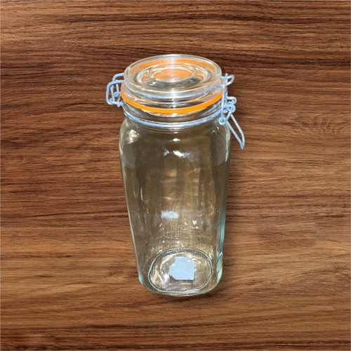 Metal Clasp Glass Lid w/ Rubber Suction Ring, 10" Tall x 4”wide Glass ...