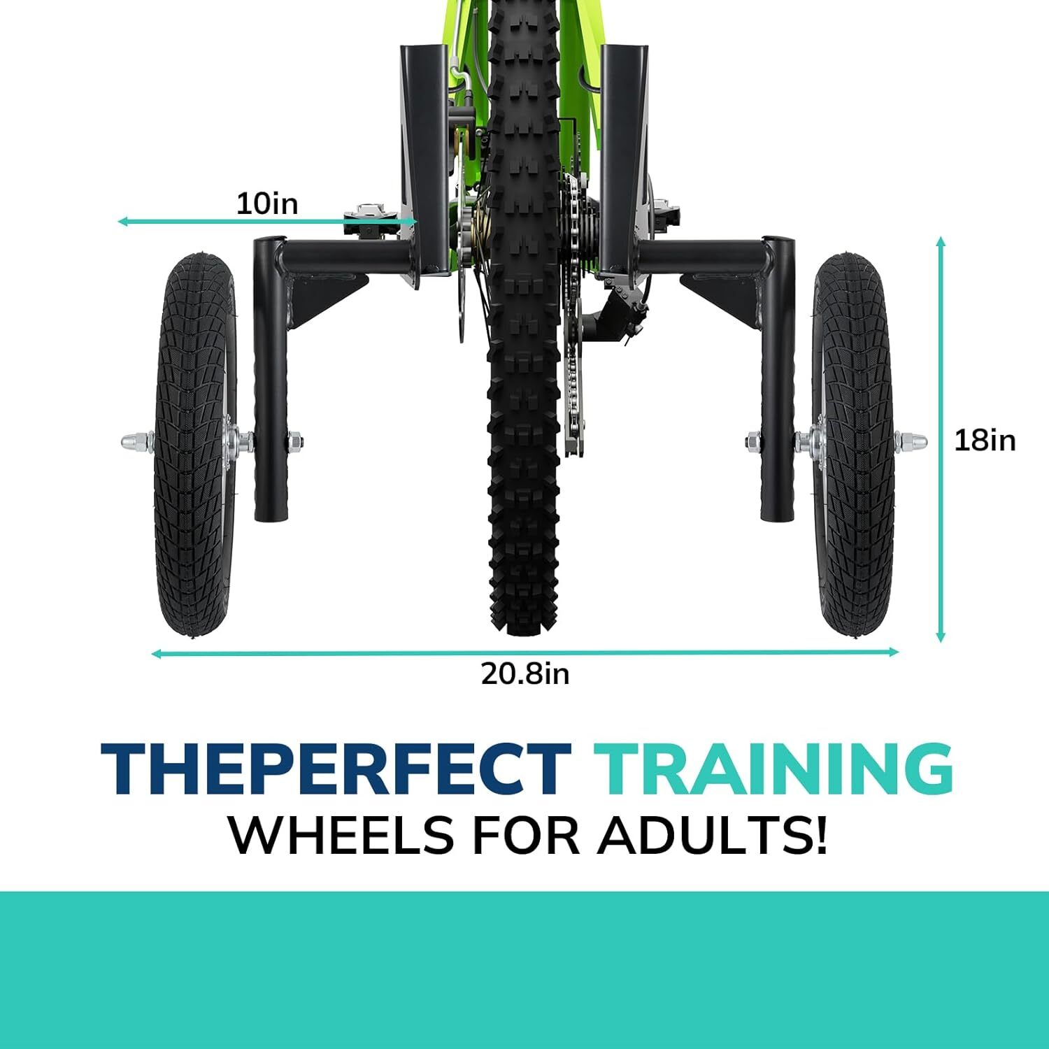 Moshay Adjustable Adult Bicycle Training Wheels - Fits 24" to 29" Bikes ...