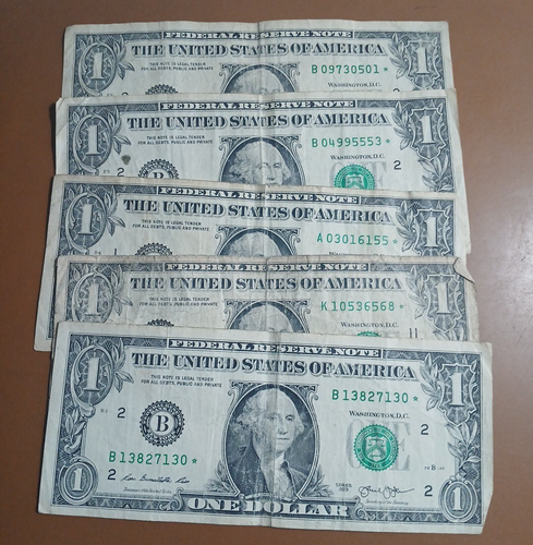 LOT OF 5 , 2013 , $1 DOLLAR STAR NOTES BILLS, | eBay