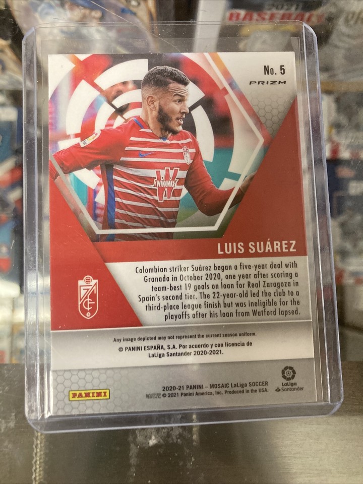 2020-21 Panini Mosaic La Liga Luis Suarez Rookie Green Mosaic Prizm ...