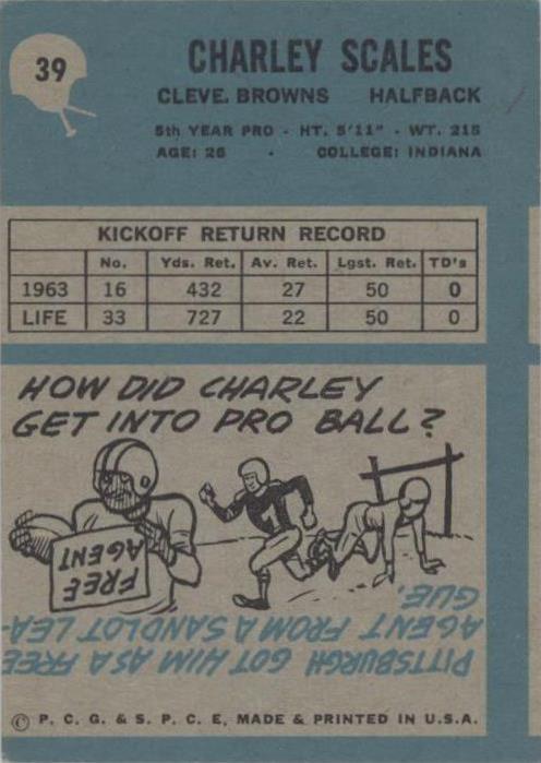 1964 Philadelphia Charlie Scales #39 for sale | eBay