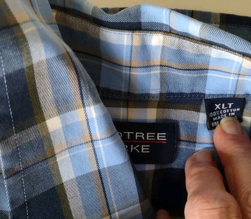 Roundtree & York Chaps Mens XLT Plaid Cotton Button Down Long Sleeve ...