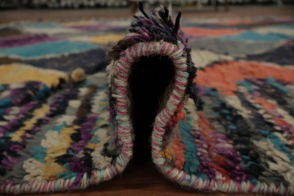 Tappeto Area Marocchino Colorato In Peluche 7x11 In Lana Con Motivo ...