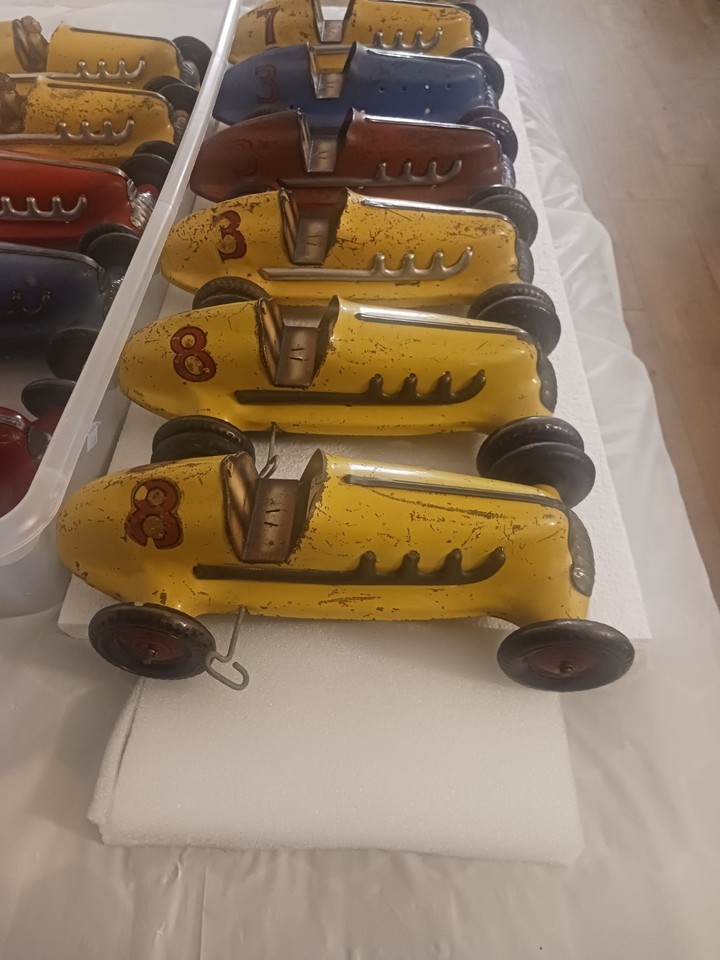 Lot of 11 Vintage Marx Pressed Steel Race Car 1940s Wind Up / Push ...