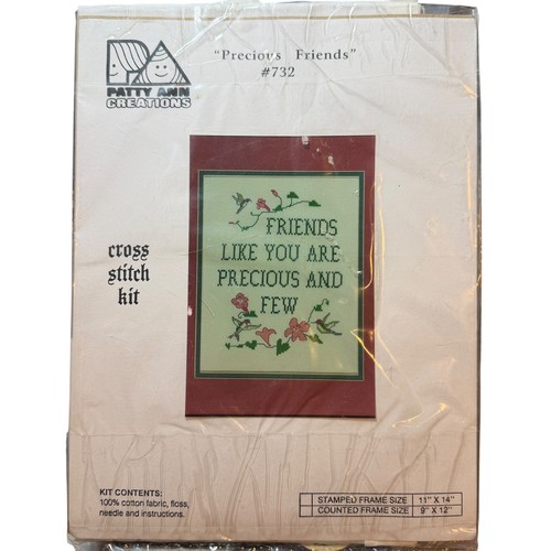 Patty Ann Creations Precious Friends Cross Stitch Kit 732 Stamped Size ...