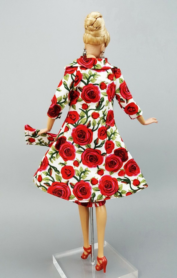 Eaki Red Rose Coat Gown Dress Outfit Bag For Barbie Silkstone Fashion ...