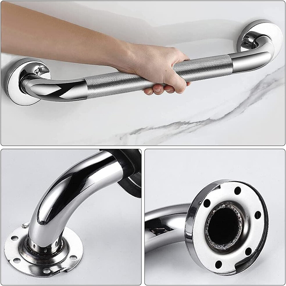 1/2x Safety Grab Bar Bathroom Support Handle Steel Bath Shower Toilet ...