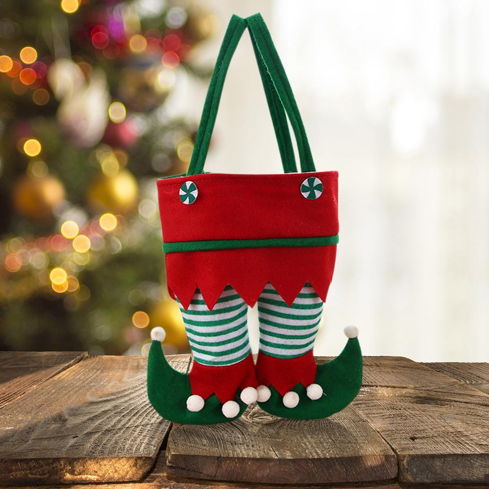 Christmas Elf Candy Bags Velvet Santa Claus Bags Festival Party Decor ...