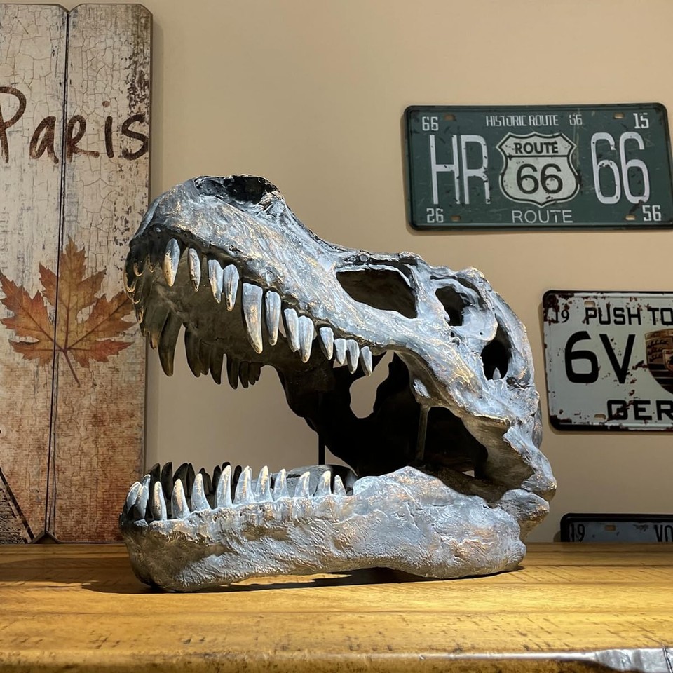 T-rex Skull Wall-Mounted Dinosaur Head Trophy Faux Taxidermy Wall ...