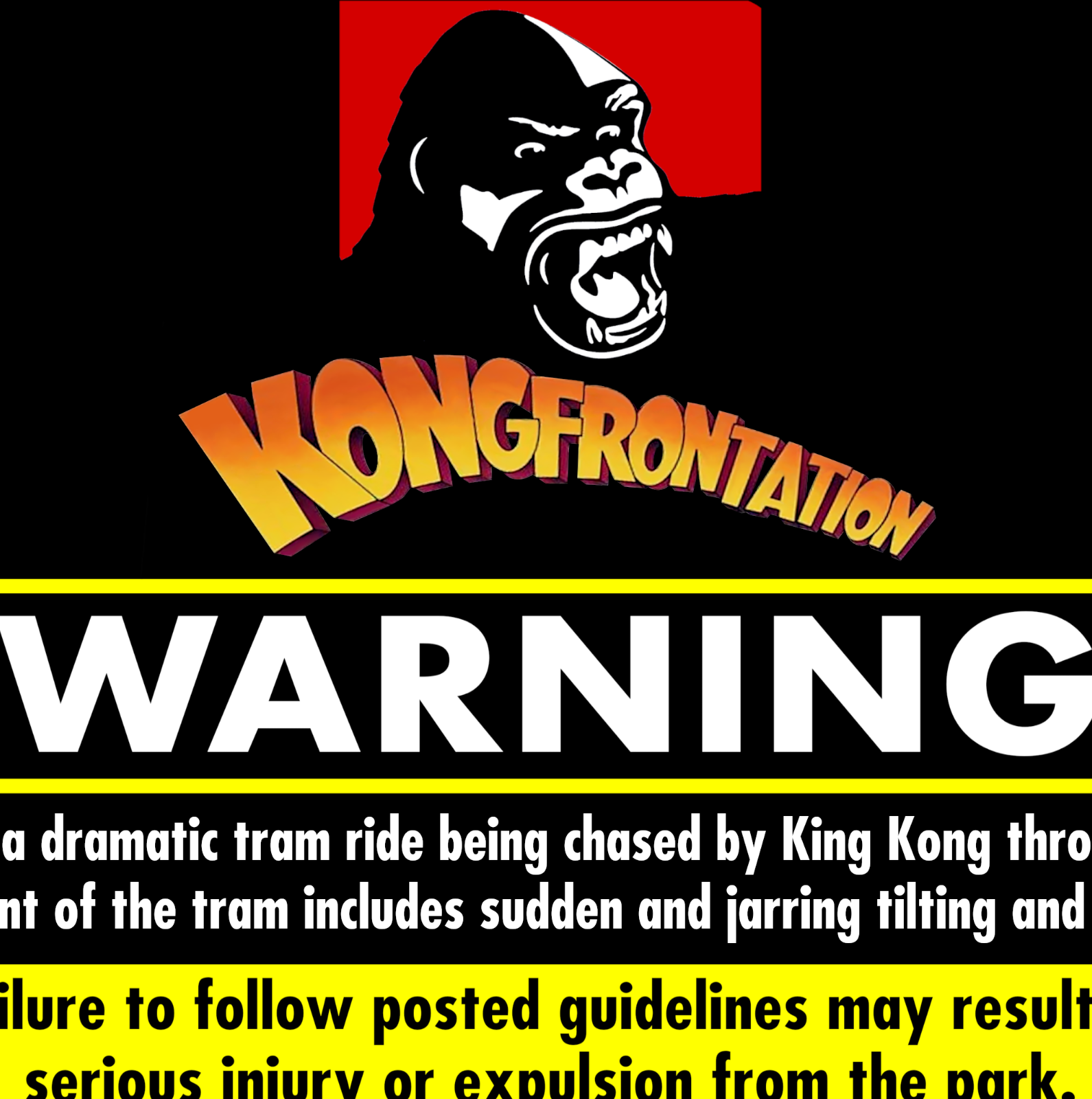 Kongfrontation Universal Studios Orlando Florida Warning Sign Poster | eBay