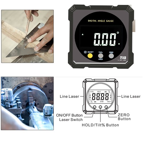 Laser Digital Protractor Inclinometer Laser USB Level Angle Finder ...